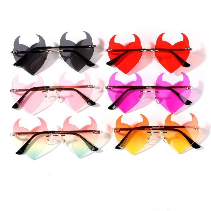 Devil Horn Heart Glasses – Midlands Fancy Dress Redditch