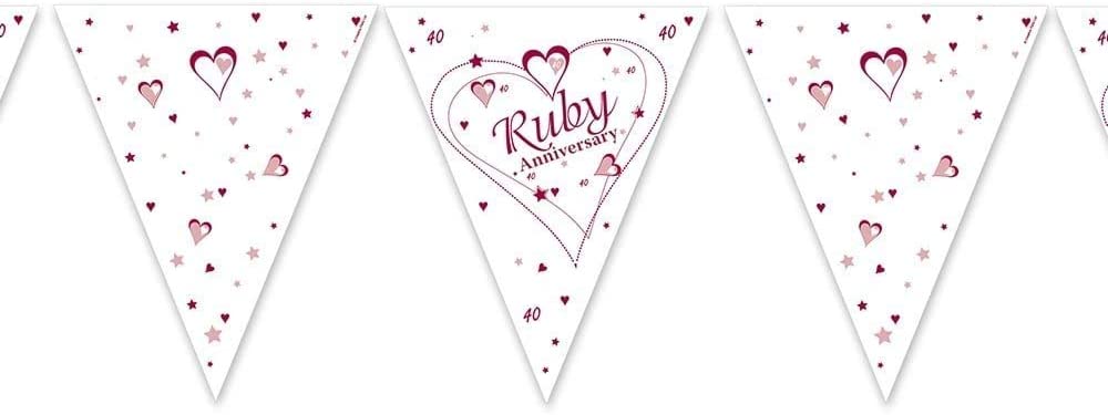 Ruby Wedding Anniversary Paper Bunting – Midlands Fancy Dress Redditch