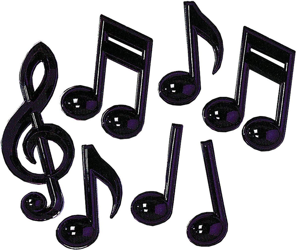 7 Piece Plastic Musical Note Wall Decorations – Midlands Fancy Dress ...