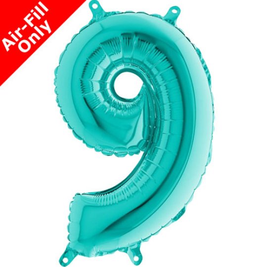 14 Inch Tiffany Blue Number 9 Foil Balloon – Midlands Fancy Dress Redditch