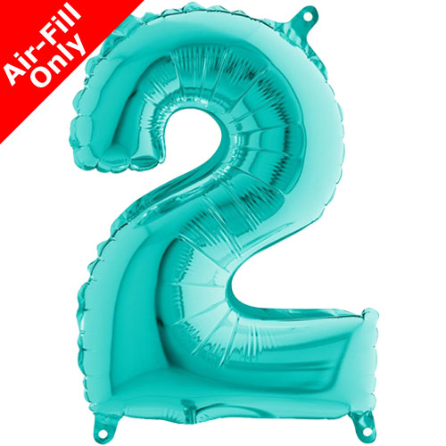 14 Inch Tiffany Blue Number 2 Foil Balloon – Midlands Fancy Dress Redditch